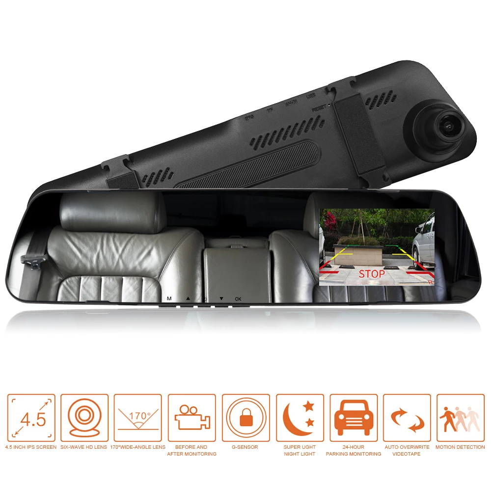 Car-DVR-Dash-Camera-Rear-View-Dual-Lens-4-3-Inch-Full-HD-Cycle ...
