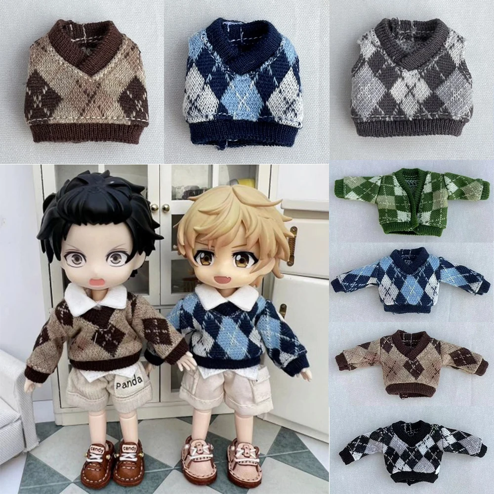 Handmade-Obitsu-11-Vest-Ob11-Doll-Clothes-Winter-Sweater-With-Plaid ...