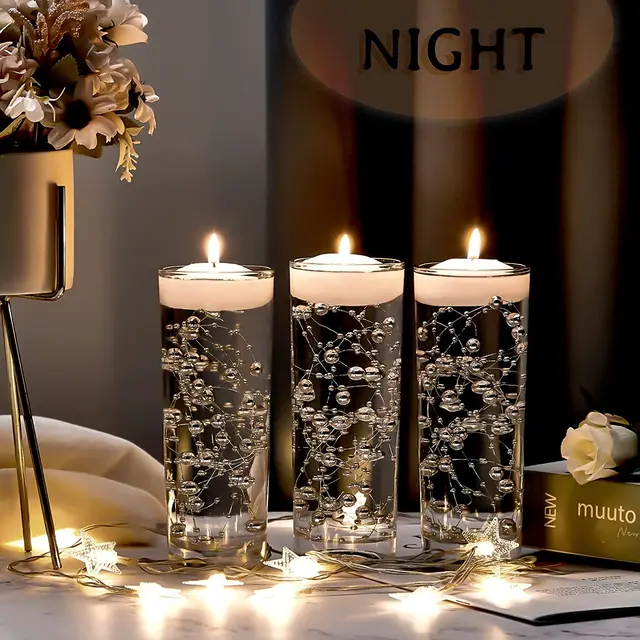 Centros De Mesa Con Arena Perlada Y Velas SAND SHINE Candle