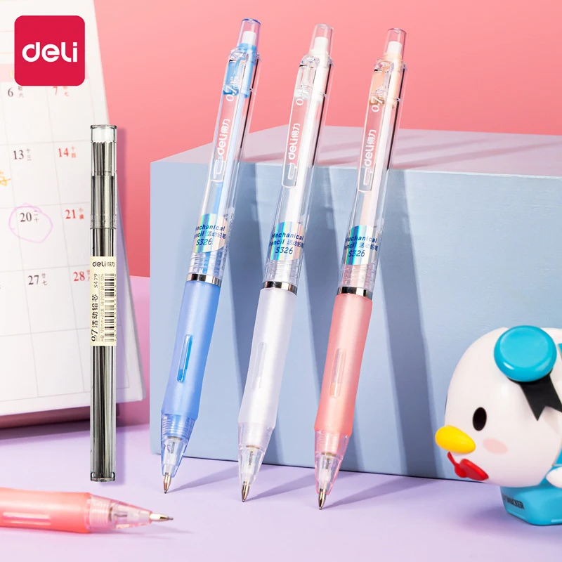 Deli-Mechanical-Pencil-HB-0-5mm-0-7mm-Lead-Refill-Student-Writing ...