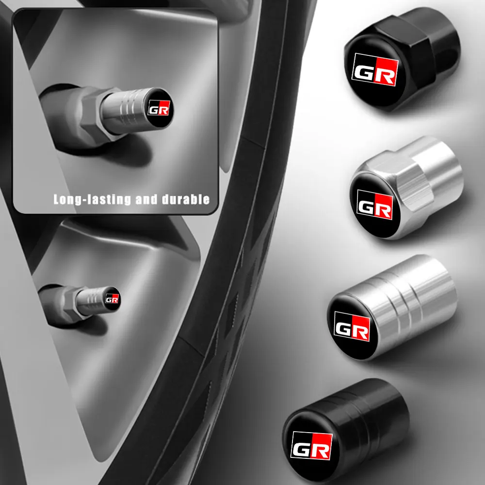 4PCS Car Stickers Universal Wheel Tire Stem Air Valve Caps Accessories ...