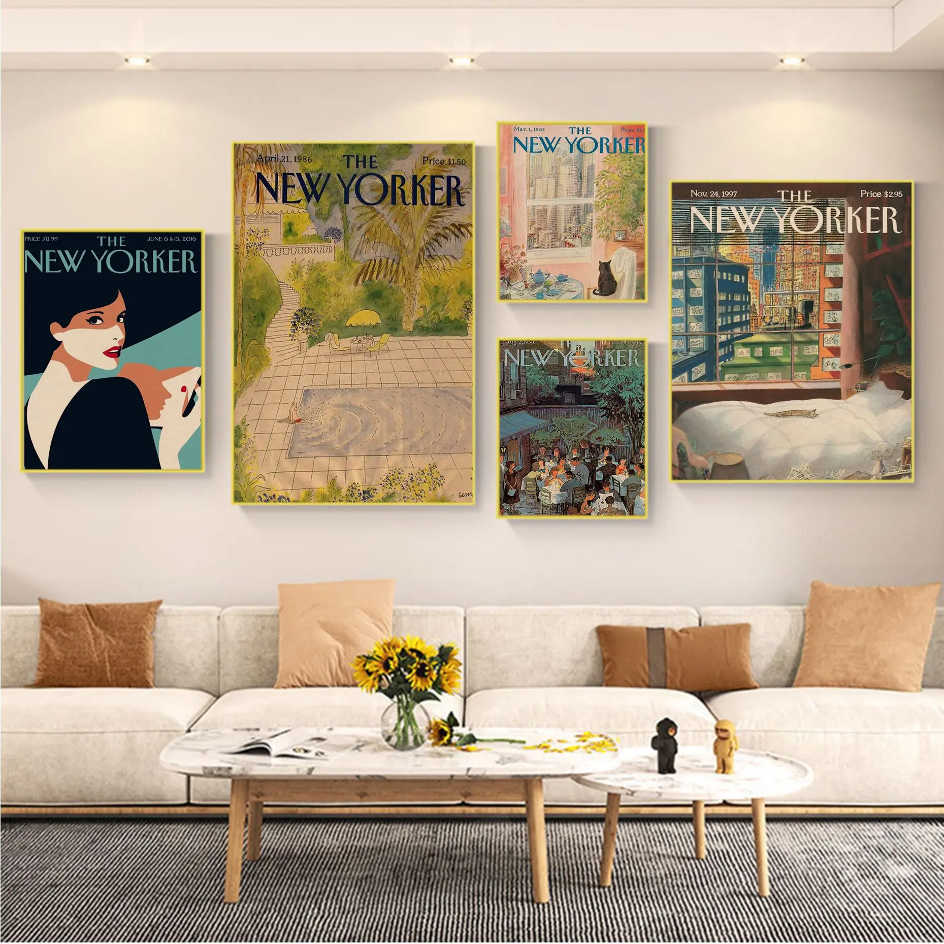 P-ster-de-Arte-de-paisaje-de-Nueva-York-Floral-abstracto-papel-Kraft-p ...