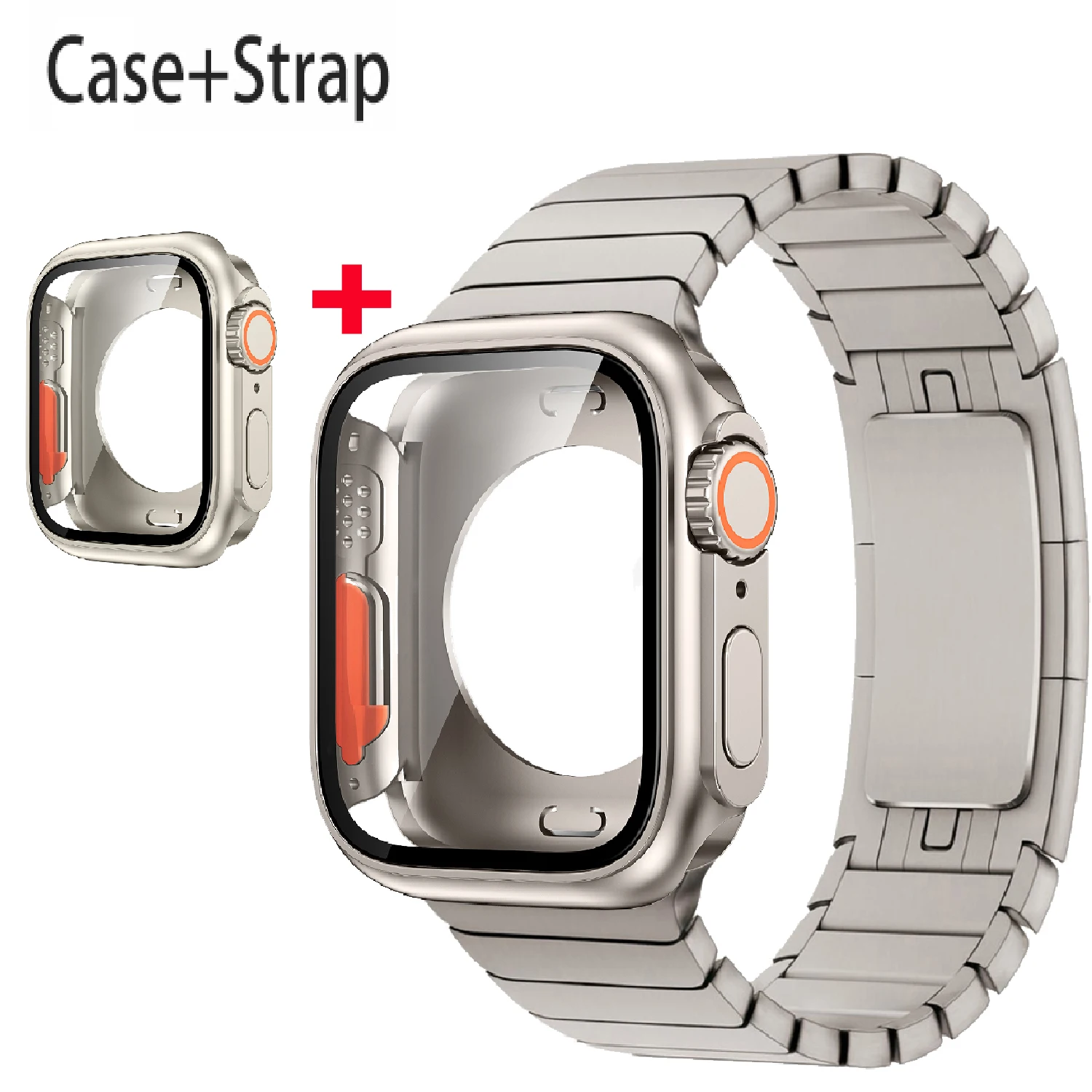 Stainless-Steel-Strap-Case-For-Apple-Watch-Band-Upgrade-Ultra-49mm-7-8 ...