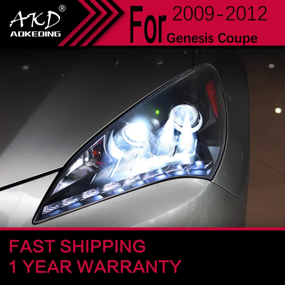 Car Lights for Hyundai Genesis Coupe LED Headlight 2009-2012 Head Lamp ...