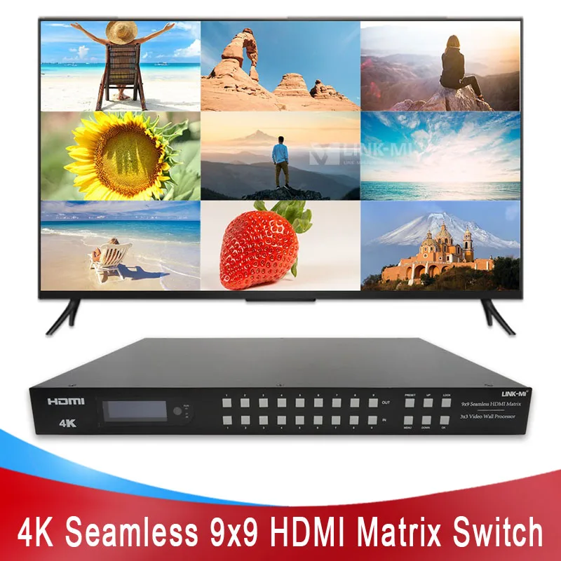 LINK-MI-4K-9X9-HDMI-Matrix-Seamless-Switch-3x3-Video-Wall-Controller ...
