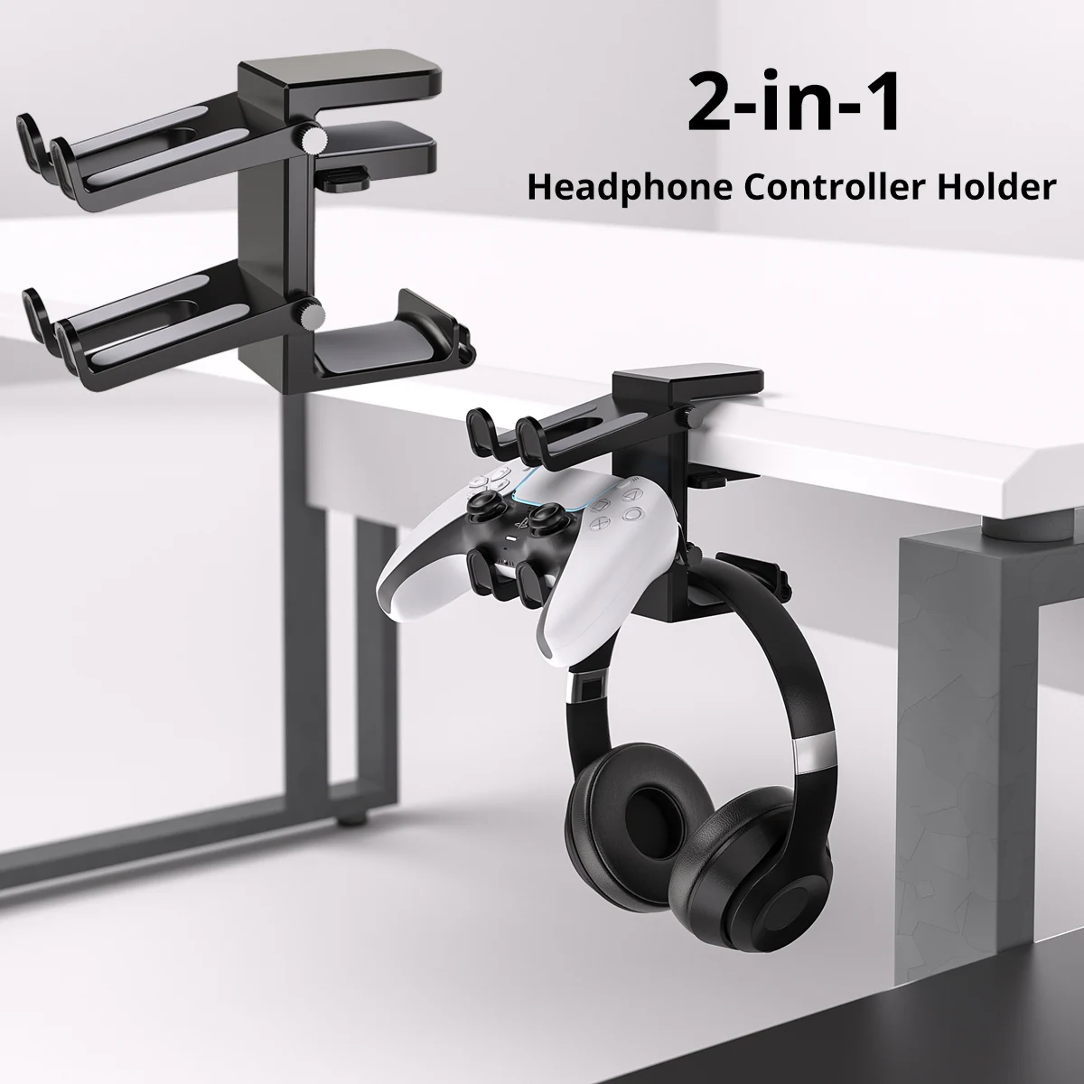 2-in-1-Headphone-Controller-Holder-360-Rotating-Headphone-Stand-for ...