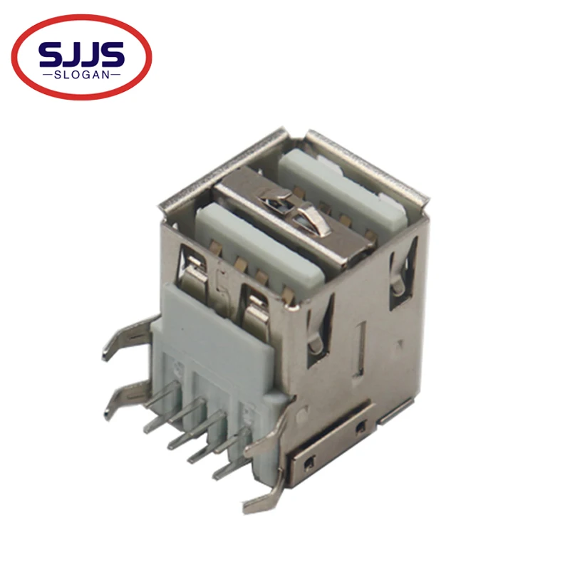 【30-5PCS】Double USB Type A Female Solder Jacks Connector PCB Socket USB ...