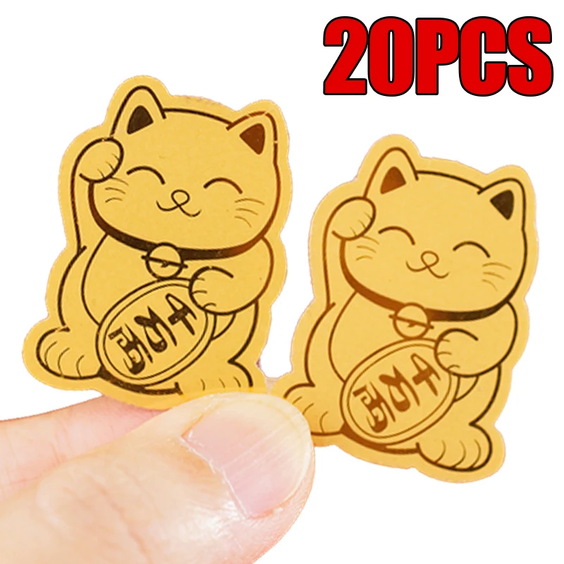 20/1PCS Gold Foil Lucky Cat Mobile Phone Decoration Stickers Lucky Cats ...