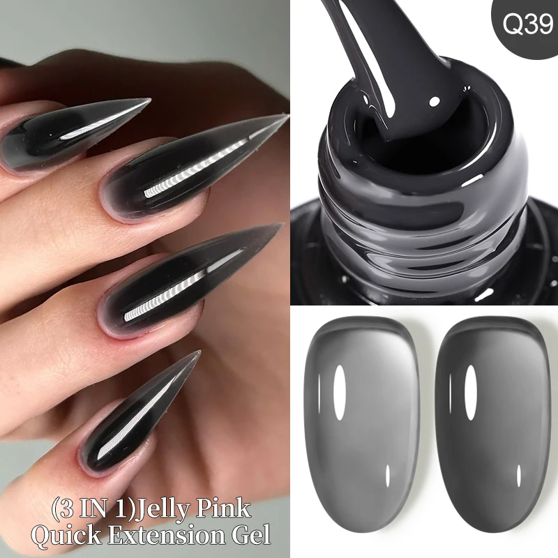 LILYCUTE-7ML-Black-Crystal-Jelly-Quick-Extension-Gel-Nail-Polish ...
