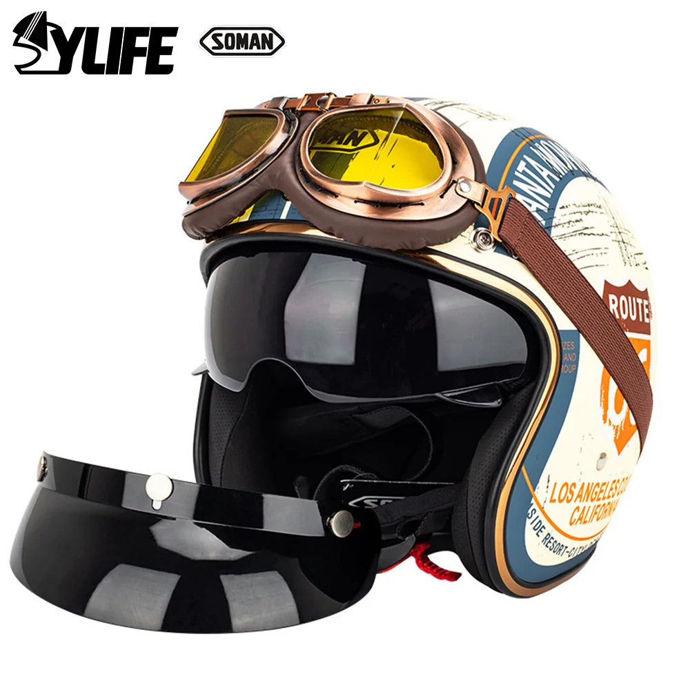 Vintage Open Face Motorcycle Helmets | Open Face Motorcycle Scooter Helmet - New Open - Aliexpress