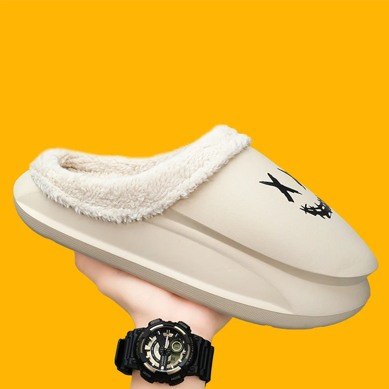 Winter-Plush-Men-s-Slippers-Anti-slip-Men-Slides-Warm-Family-Indoor ...