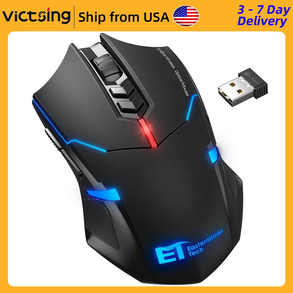 Victsing Pc066 Wireless Mouse 2.4ghz Noiseless Gaming Mice 7 Buttons 5 ...