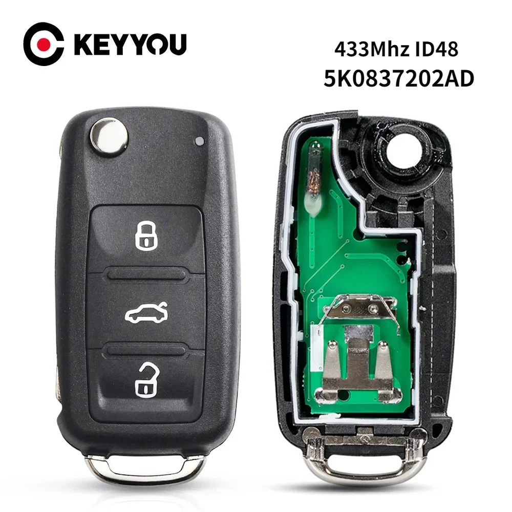 KEYYOU-cl-t-l-commande-5K0-837-202-AD-433Mhz-transpondeur-ID48Chip-pour ...