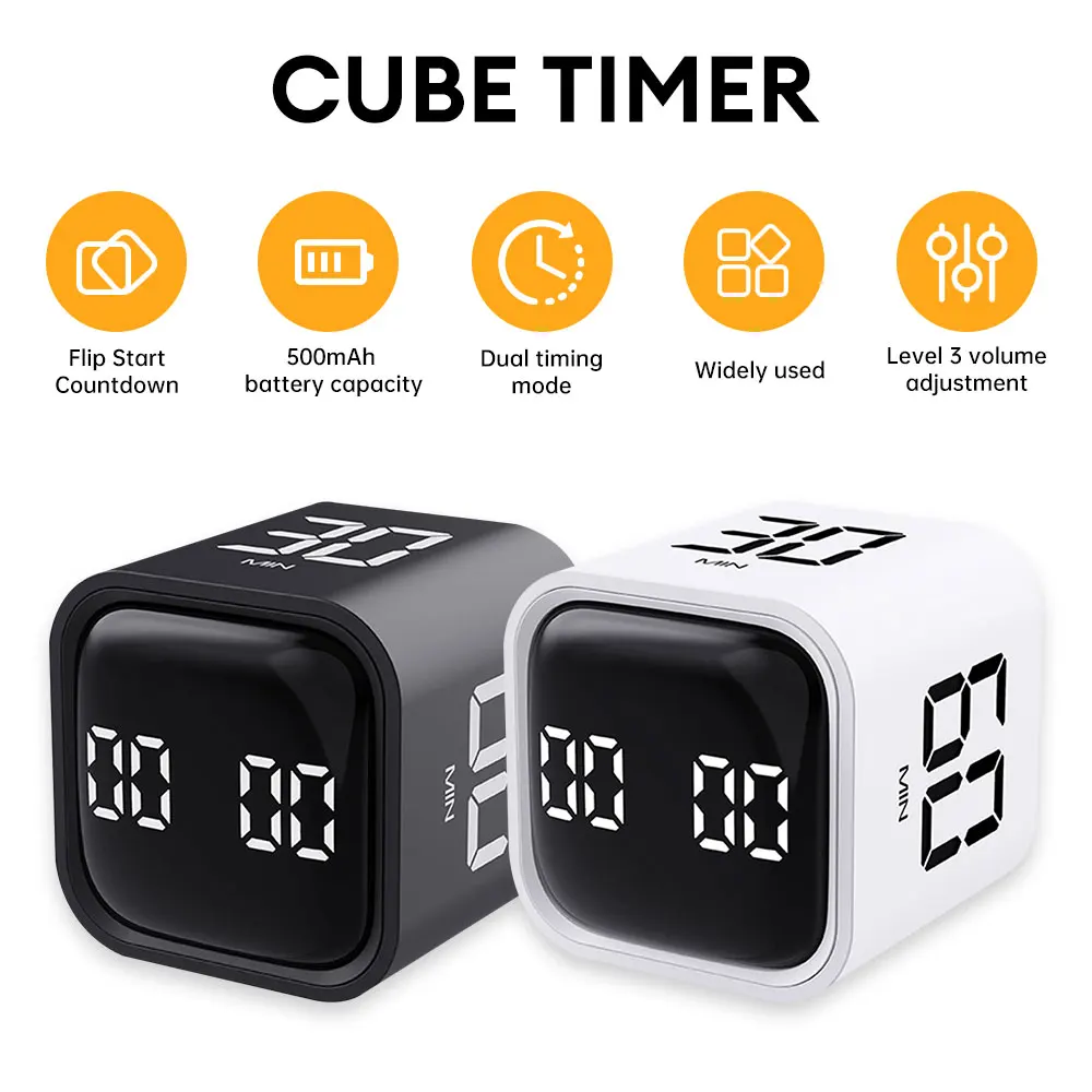 New-Cube-Timer-Gravity-Sensor-Flipping-LED-Display-4-Preset-Time-Dual-Modes-Countdown-Cooking ...