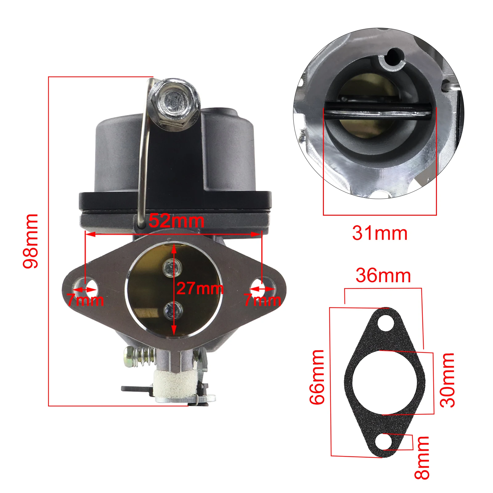 640065A Carburetor For Tecumseh 640065 OHV110 OHV115 OHV120 OHV130 ...