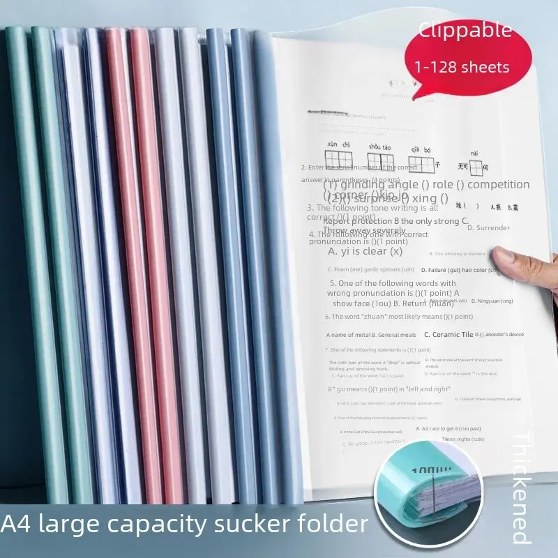 Thickened-A4-Pull-Rod-File-Folder-Transparent-Page-Inserts-Document ...