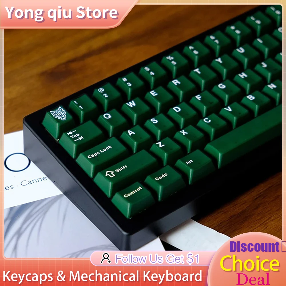 114-Keys-Emerald-Green-Semi-Transparent-Keycaps-Double-Shot-Keycap ...