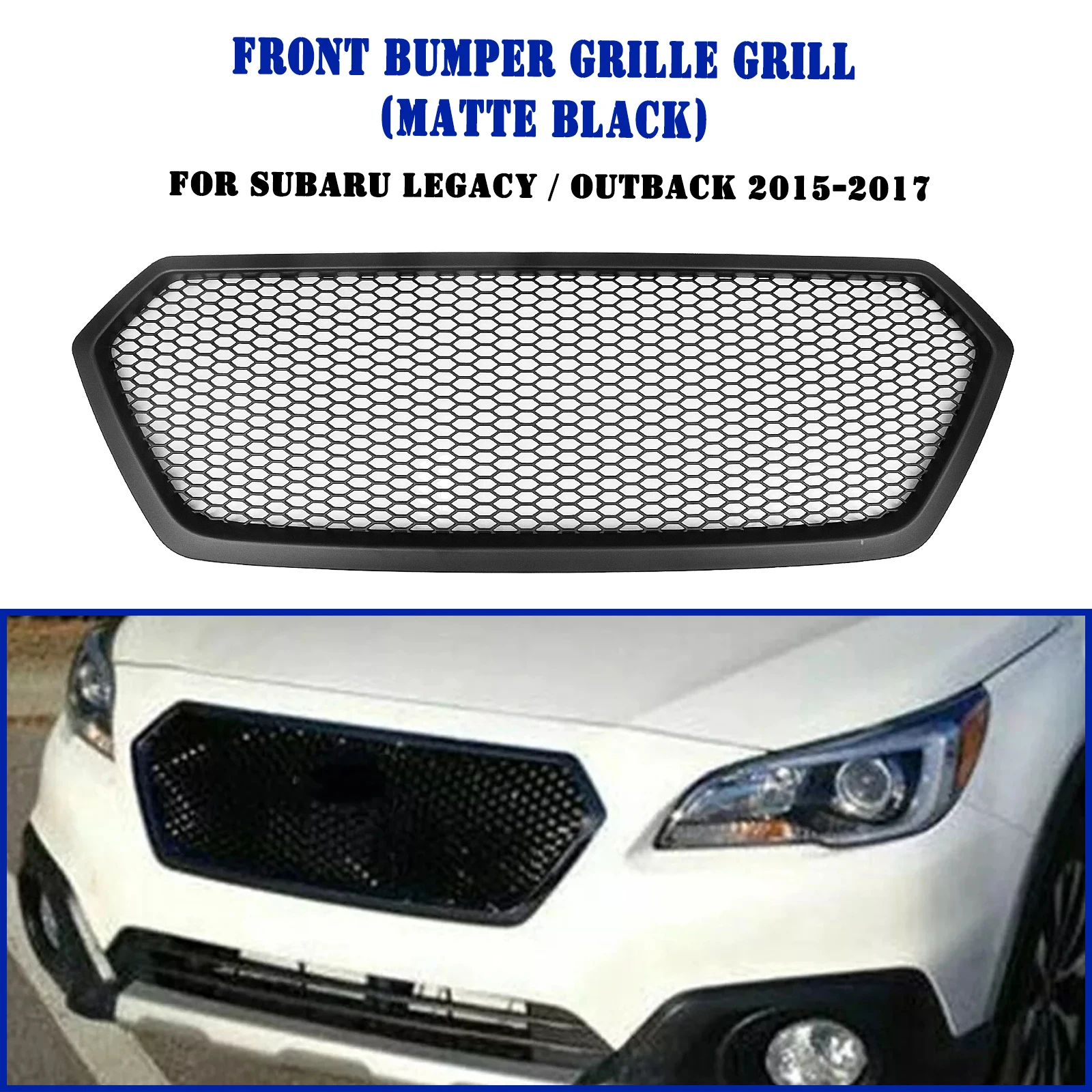 For Subaru Legacy Outback 2015-2017 Front Grille Racing Grill Upper ...