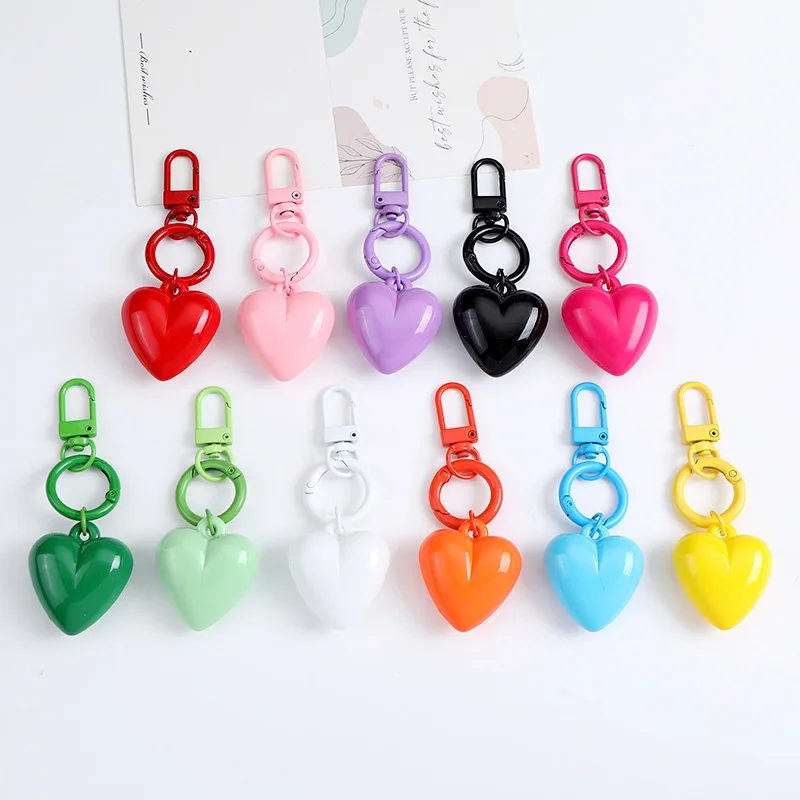 Candy Colored Resin Love Charm Keychain New Jewelry for Women Creative ...