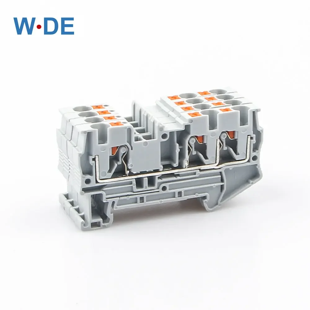 Morsettiera-Din-Rail-Mount-PT-4-Twin-3-conduttori-Push-In-Spring ...