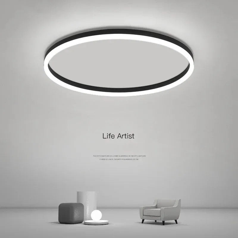 Moderne-Einfache-Led-Decke-Lichter-Metall-Acryl-Kreis-Dimmbare-Decke ...