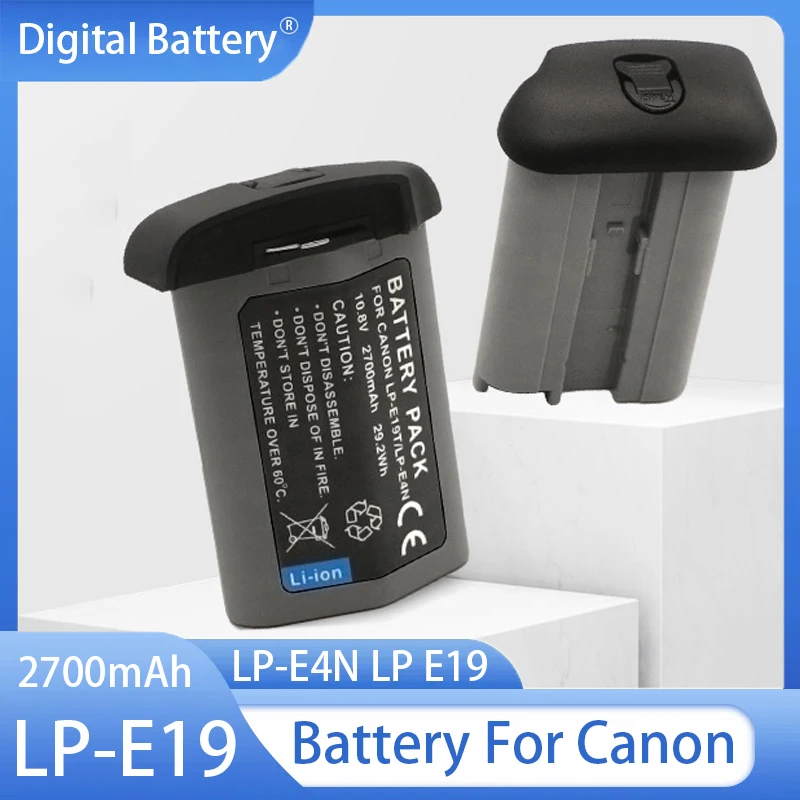 LP-E19 LP-E4N Battery 2700mAh 10.8V LP E19 Rechargeable Batteries For ...