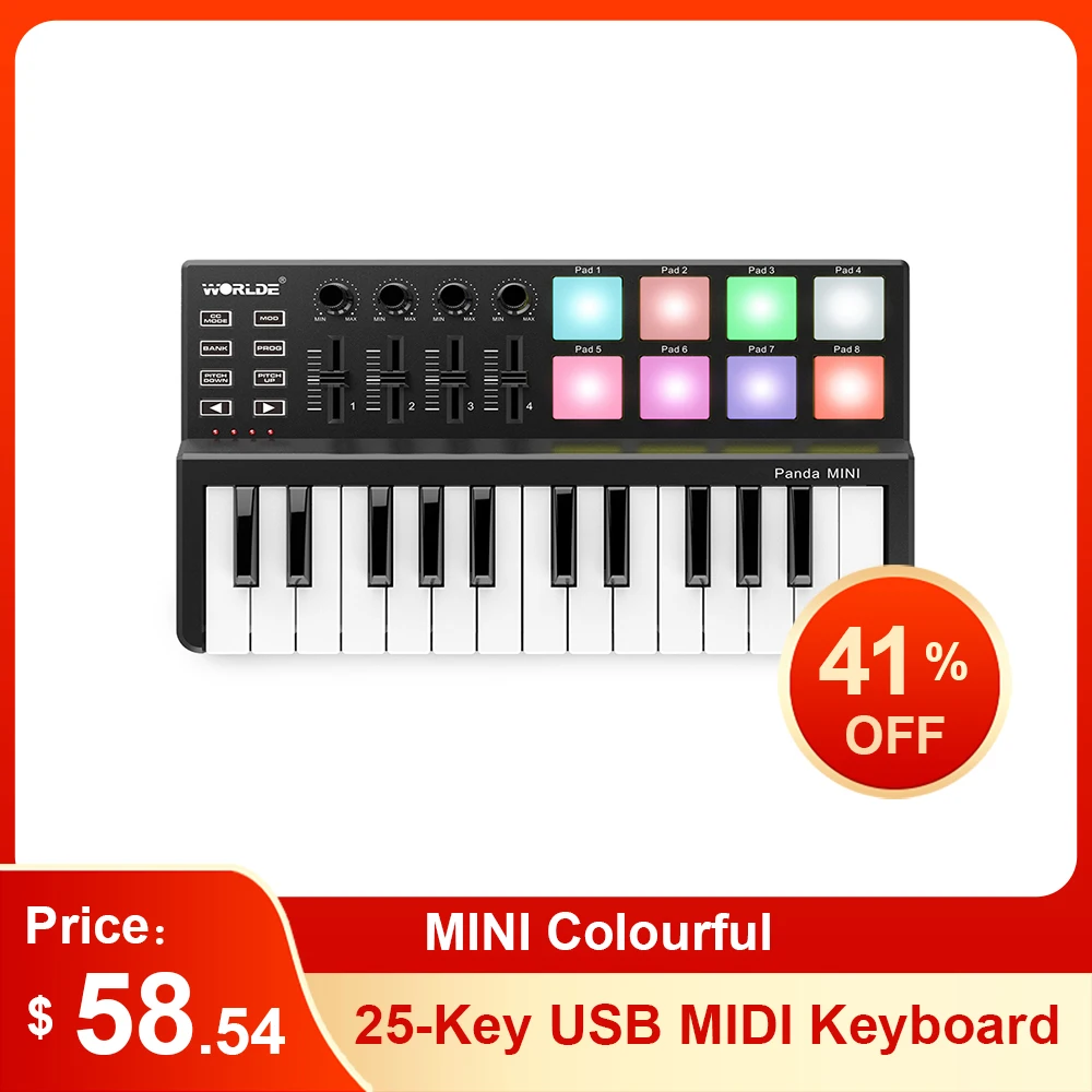 WORLDE-Panda-MINI-II-controlador-de-teclado-MIDI-USB-de-25-teclas ...