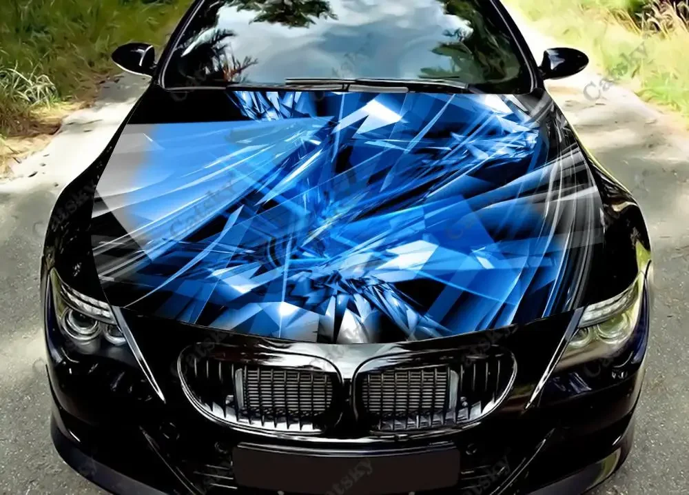 Colorful-stripes-abstract-graphics-Car-hood-side-sticker-vinyl-racing ...