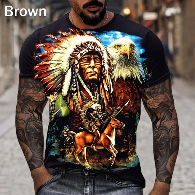 Camiseta-con-estampado-de-jefe-indio-para-hombre-camisa-3D-de-esp-ritu ...