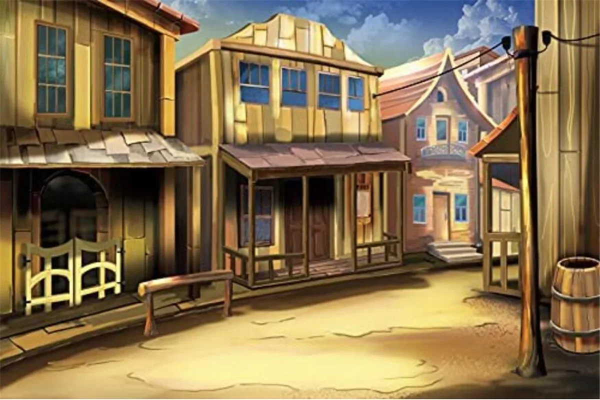 Western Town Backdrop Cartoon