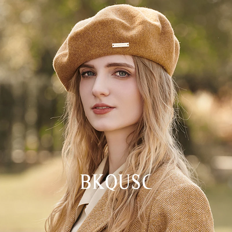 Vrouwen Baret Wol Hoed Herfst Winter Retro Temperament Elegante Franse ...