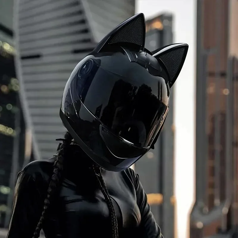 Motorcycle-Full-Face-Helmet-Cat-Ear-Helmet-Moto-Ear-Helmets-Personality ...