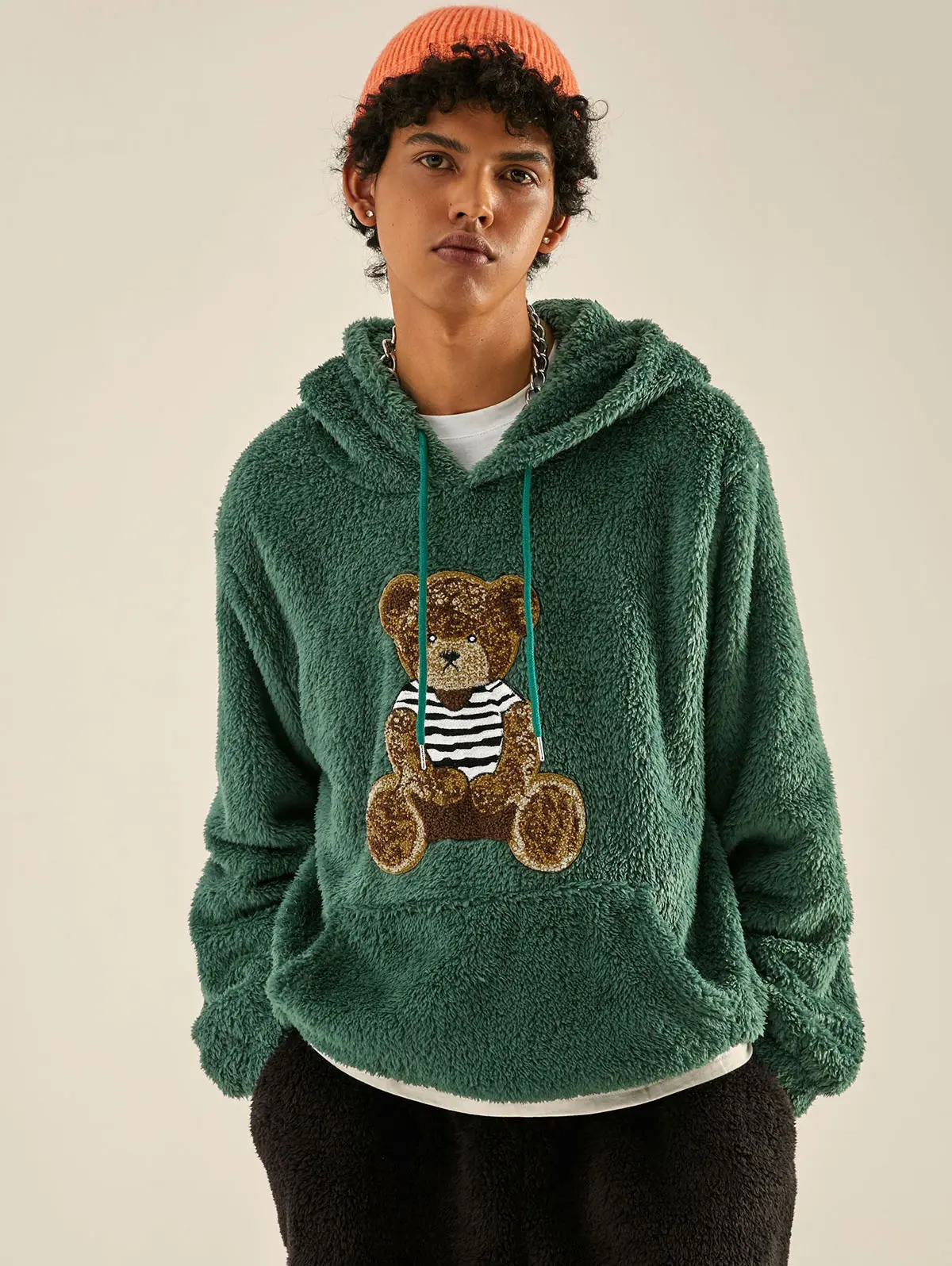ZAFUL-Men-s-Tracksuits-Bear-Pattern-Hooded-Hoodie-Cotton-Fluffy ...