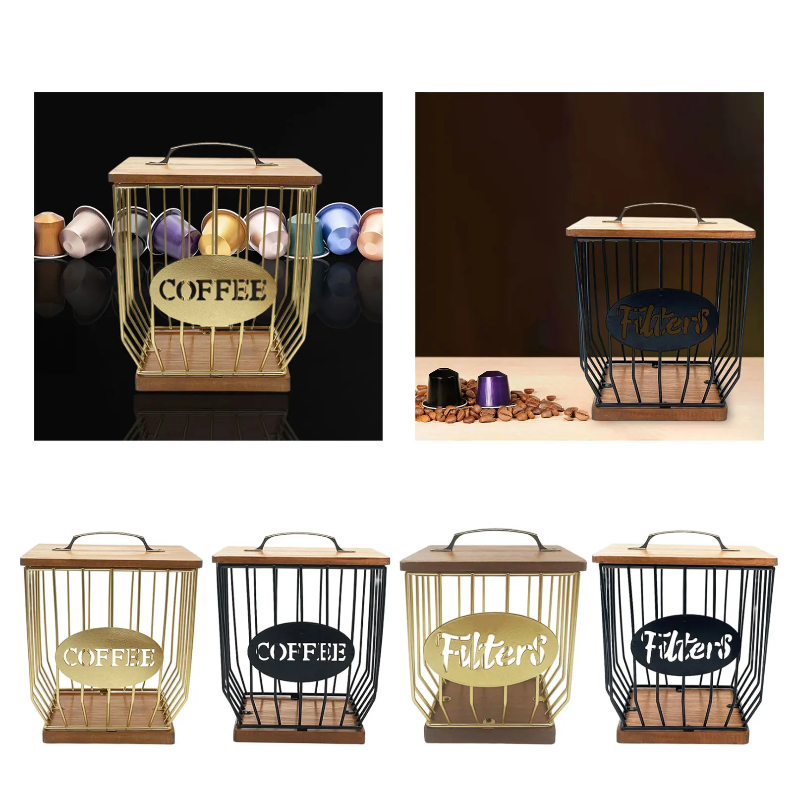 Coffee-Pod-Holder-Organizer-Cup-Metal-with-Lid-Modern-Coffee-Pod-Basket ...