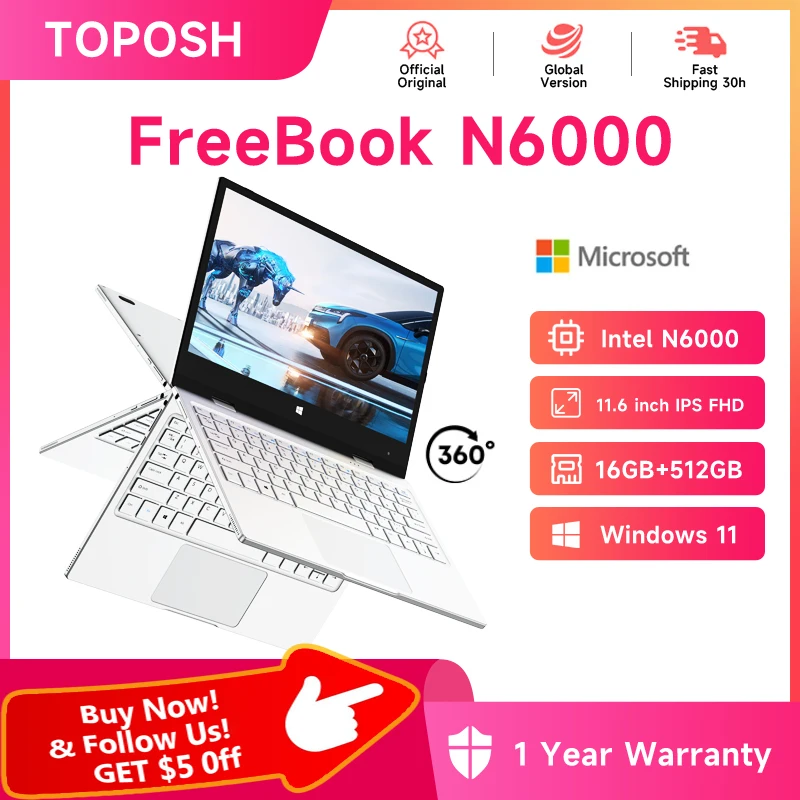 TOPOSH-Portable-2-In-1-Mini-Laptop-Tablet-PC-Intel-N6000-11-6-IPS-Touch ...
