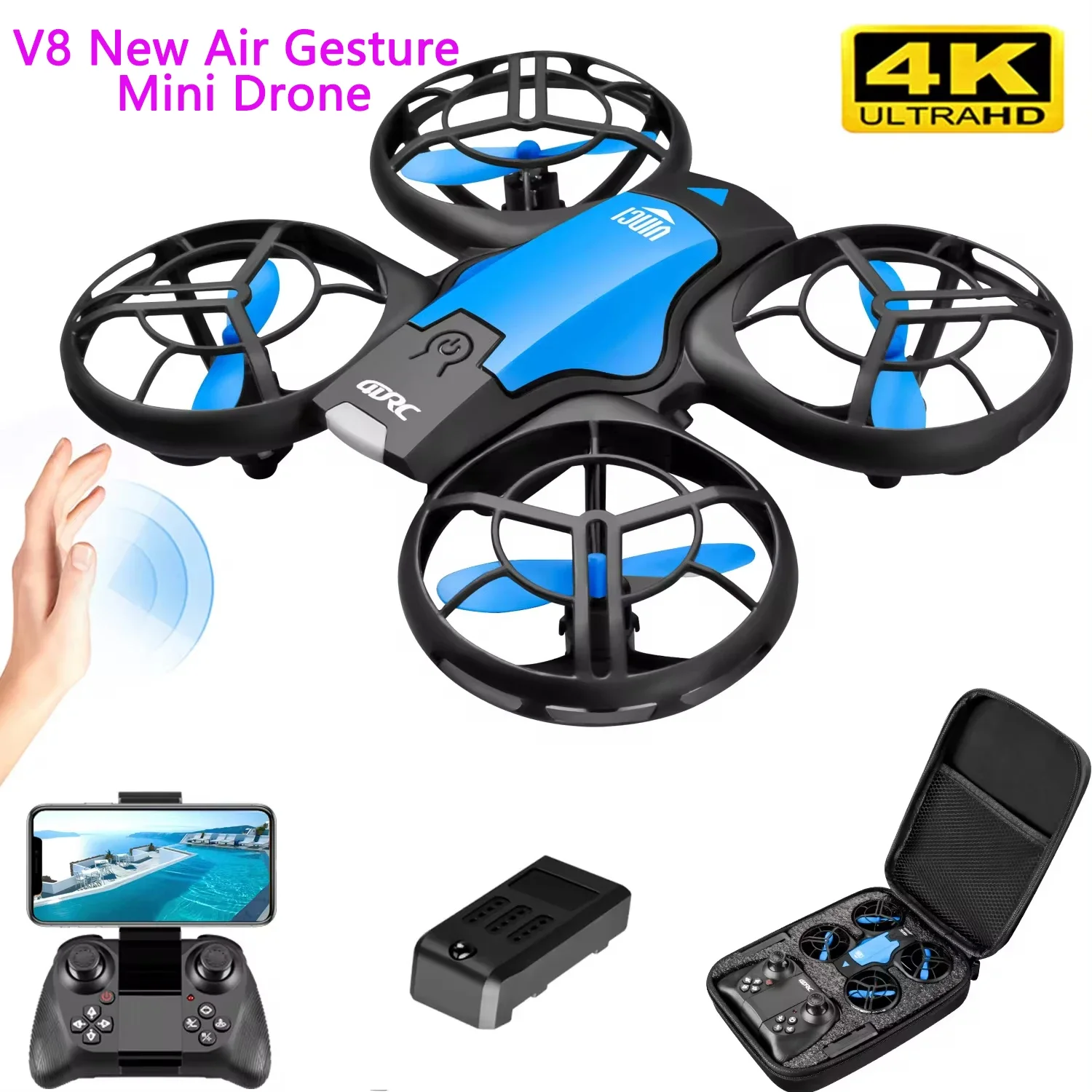 V8-New-Air-Gesture-Mini-Drone-4k-professione-HD-telecamera ...