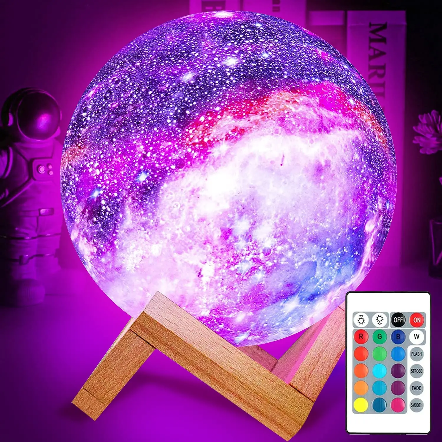 ZK30-Moon-Lamp-Galaxy-Lamp-Night-Light-16-Colors-LED-Moon-Light-with ...
