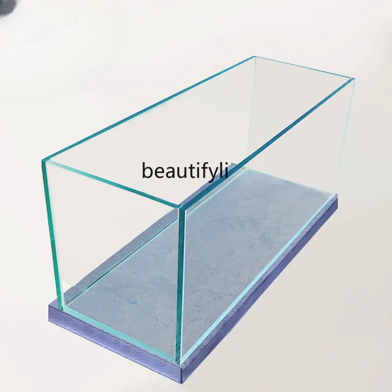 Super-White-Fish-Tank-Customized-Gold-Crystal-Glass-Small-Household ...