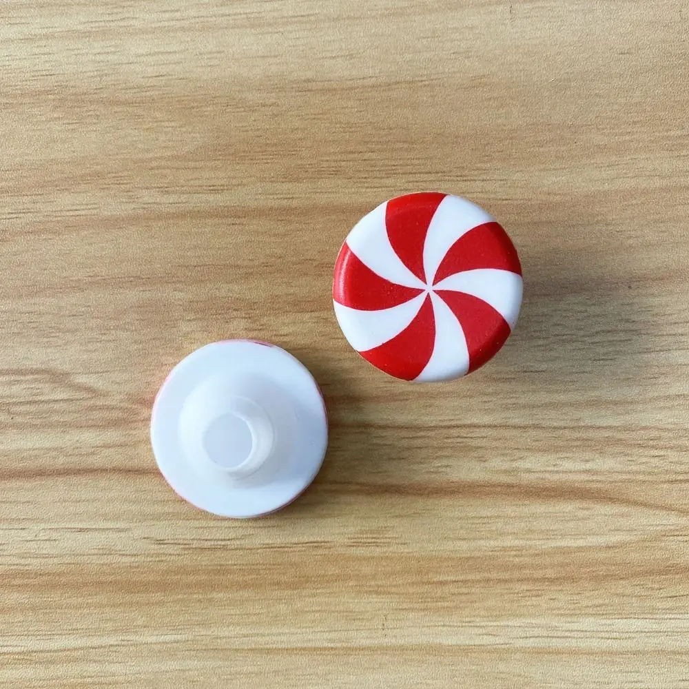 10pcs Peppermint Candy Christmas Knob Button Cover Silicone Round Xmas ...