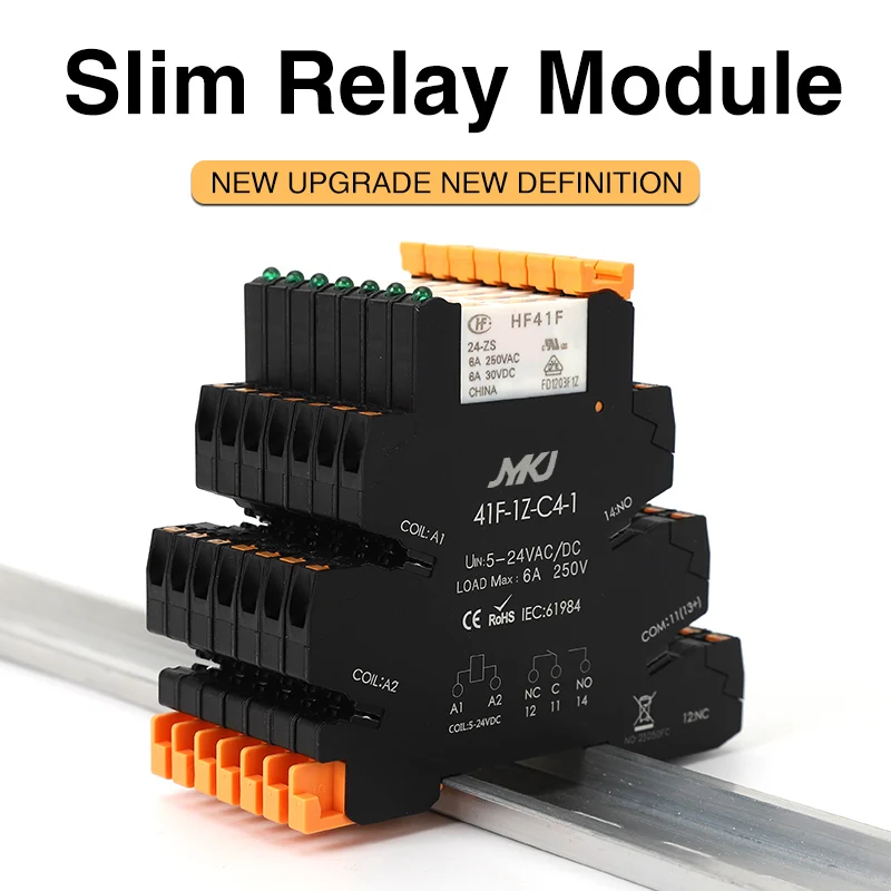 Din-Rail-Slim-Relay-Module-41F-1Z-C4-1-Integrated-PCB-Mount-Power-Relay ...