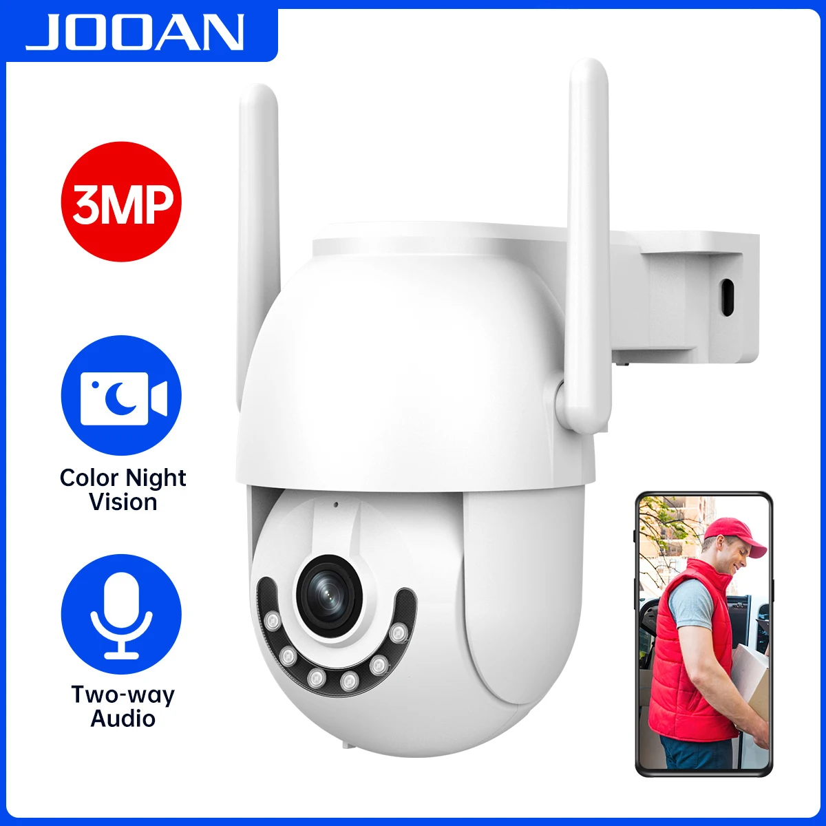 JOOAN-3MP-Wireless-WIFI-Camera-Outdoor-PTZ-IP-Camera-Night-Full-Color ...