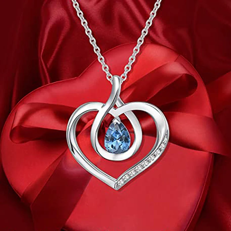 CAOSHI Fashion Female Engagement Necklace Exquisite Love Heart Pendant ...