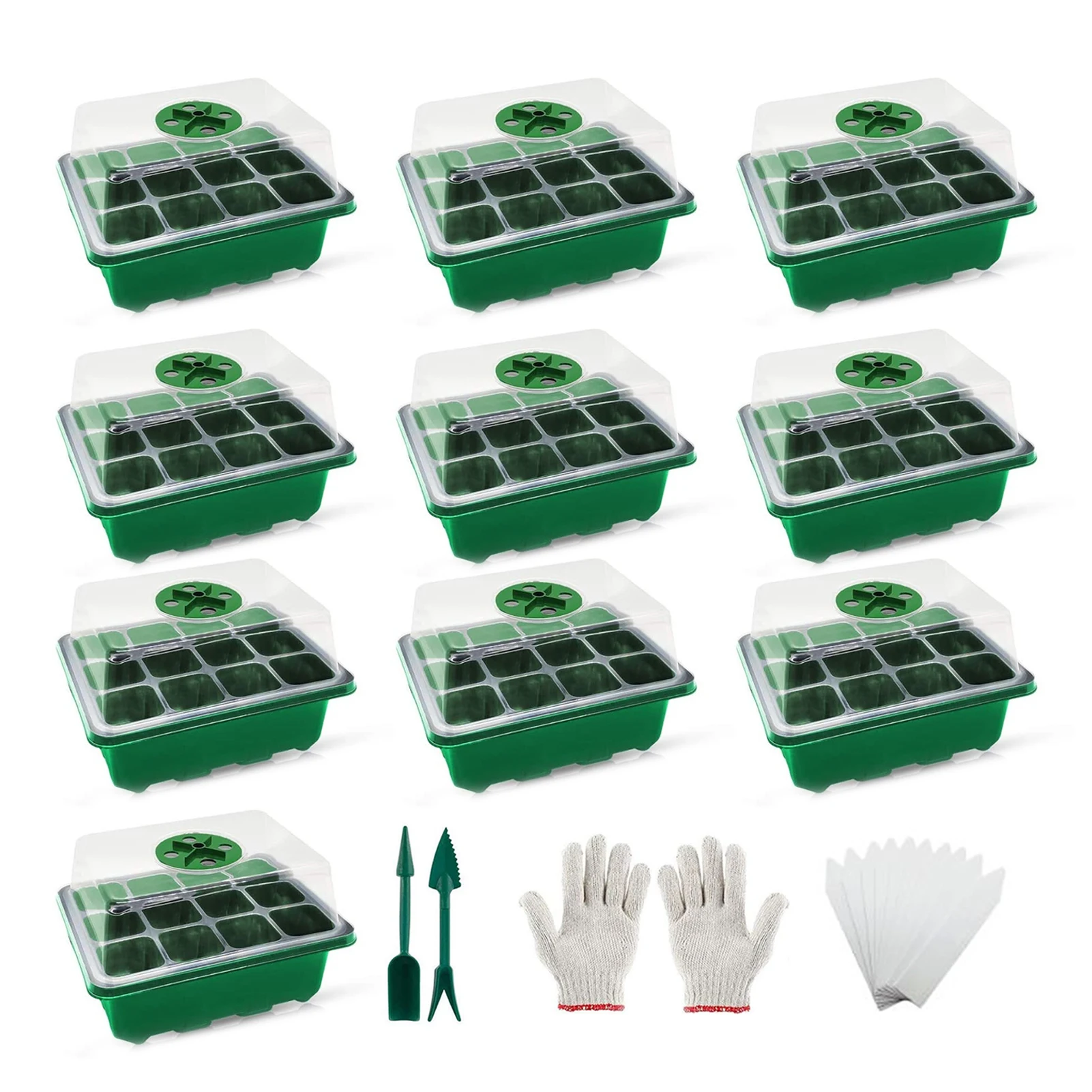 12 Holes Plant Flower Nursery Pots Tray Plastic Seed Growing Box Insert ...