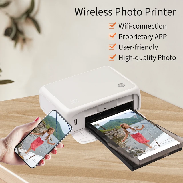 HPRT CP4000L Thermal Photo Printer 300dpi 4×6'' Wireless Portable Picture Printer Wifi Connect ...