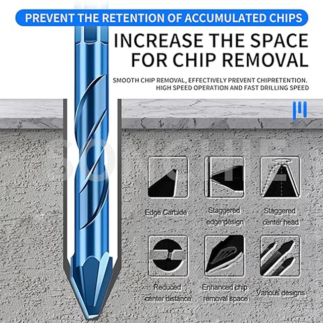 Four Blade Serrated Eccentric Drill 10-Piece Eccentric Drill Bit Set ...
