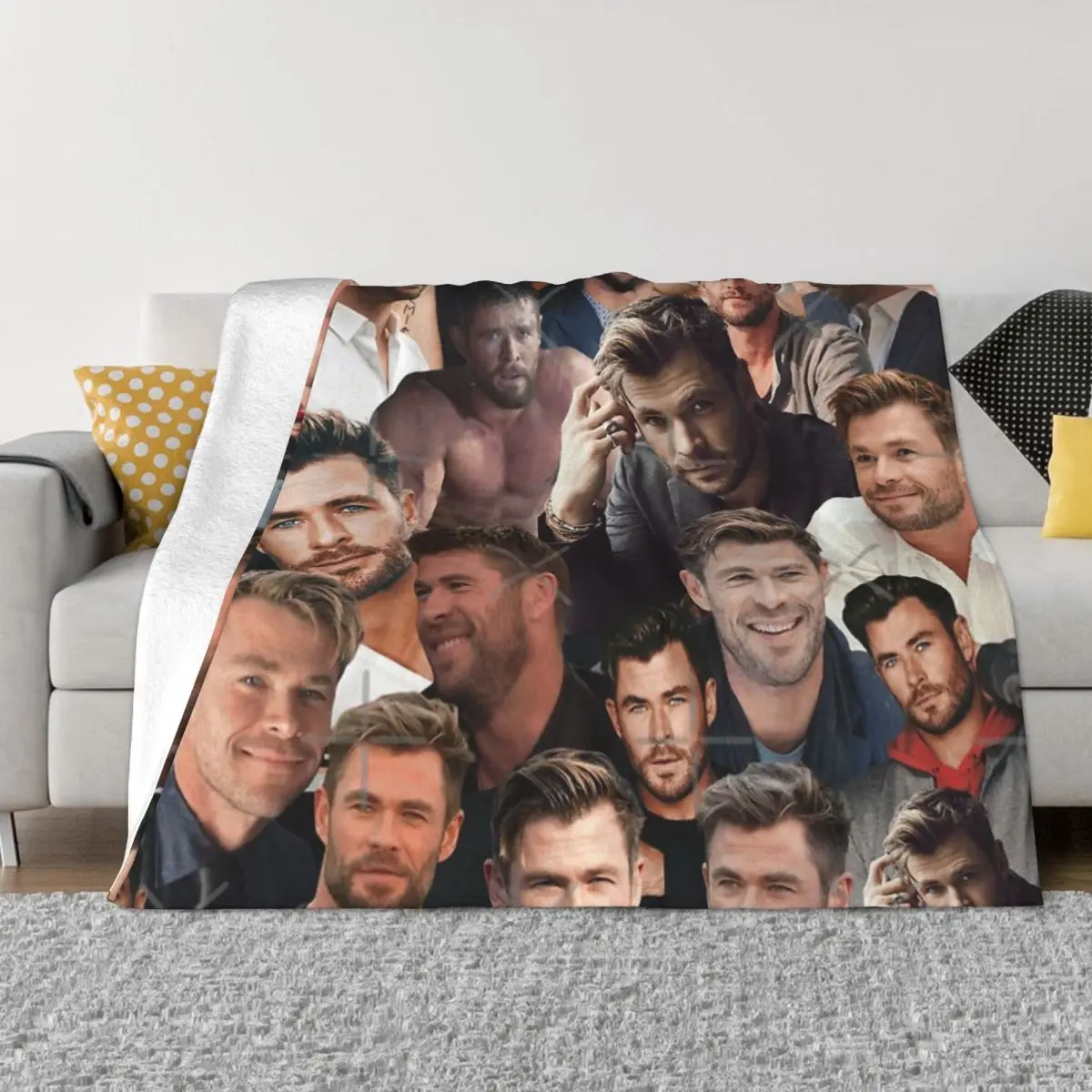 Manta-de-Collage-de-fotos-de-Chris-Hemsworth-colcha-en-la-cama-fundas ...