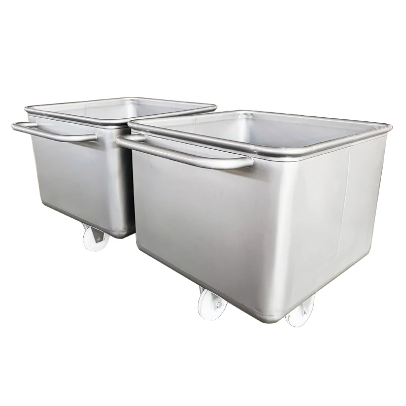 Square Shape Factory Directly 304 Stainless Steel Hand Carts Trolleys ...