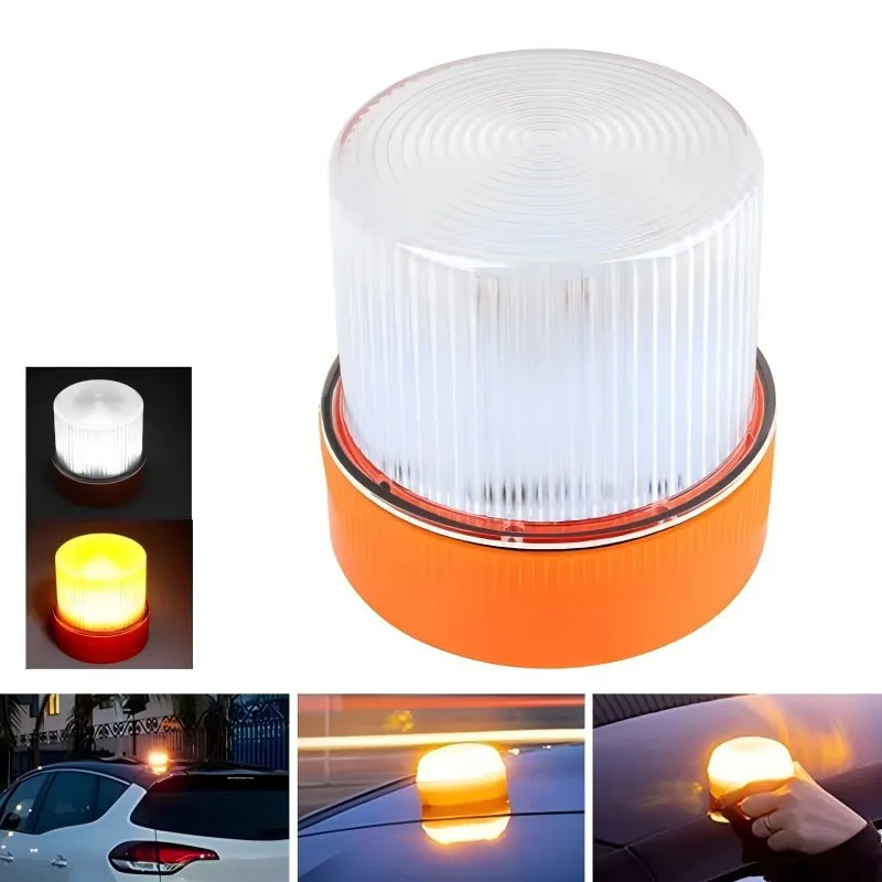 LED Magnetic Flashing Yellow Emergency Light Portable Safety Beacon for ...