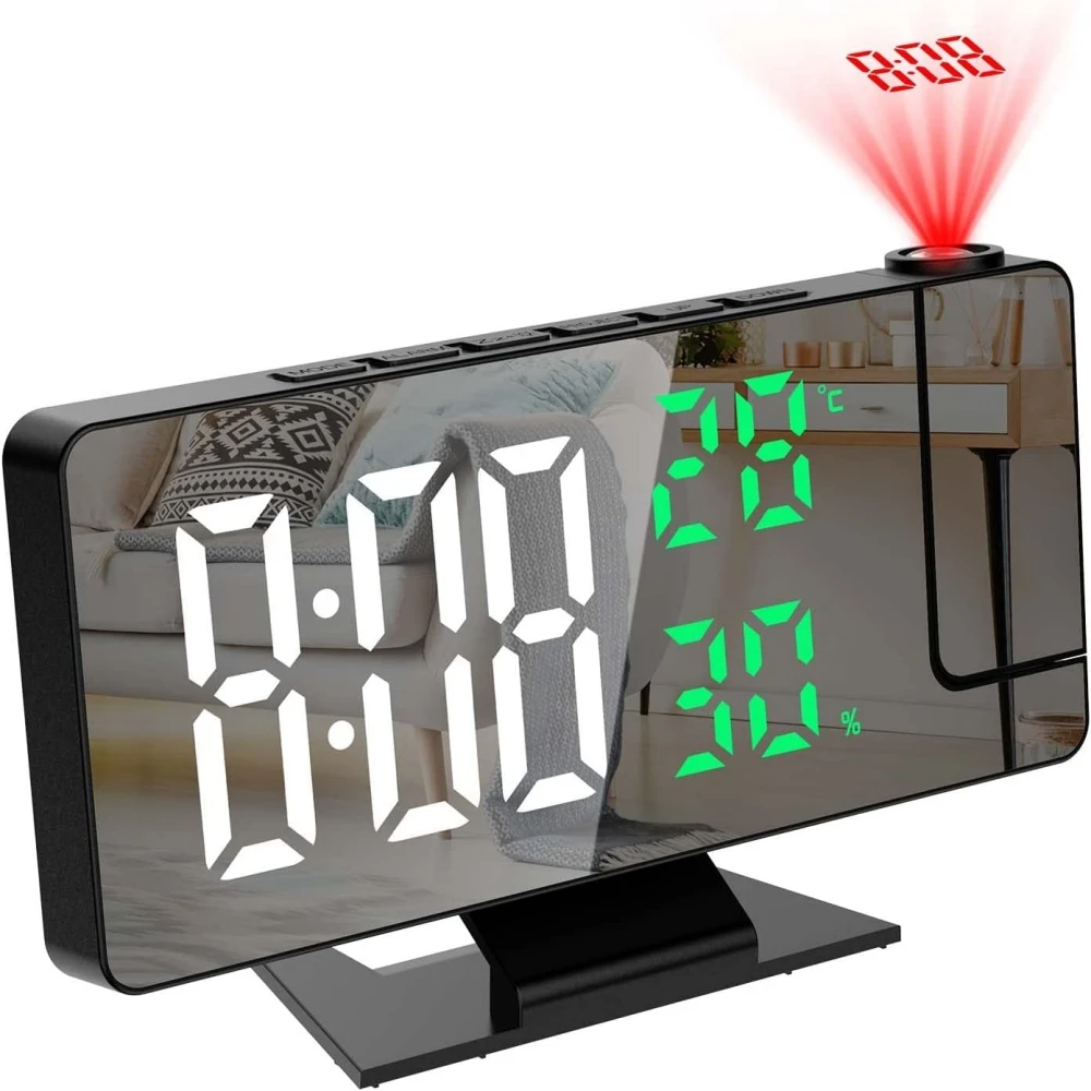 180-Arm-Projection-Digital-Alarm-Clock-Temperature-Humidity-Night-Mode ...