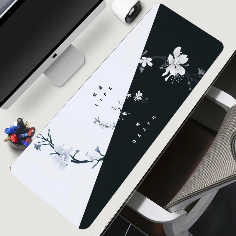 Japan Death and Life Mouse Pad Extended Keyboard Deskmats Black White ...